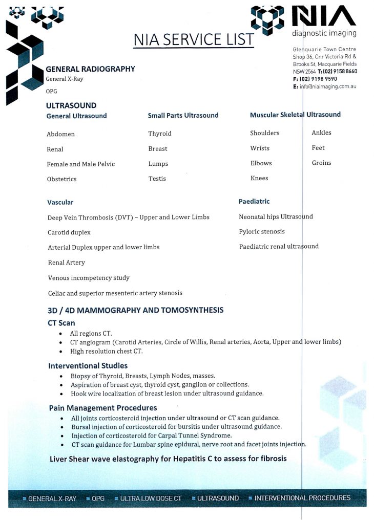 NIA Diagnostic Imaging – GP Voice